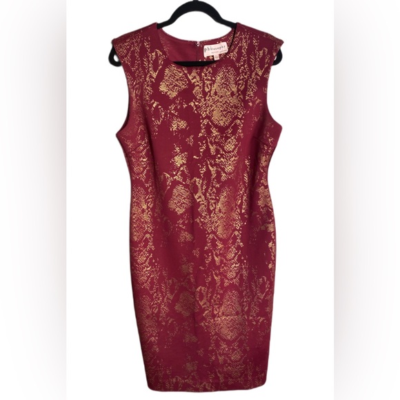 Philosophy | Dresses | Philosophy Gold Foil Embossed Snake Sheath Dress ...